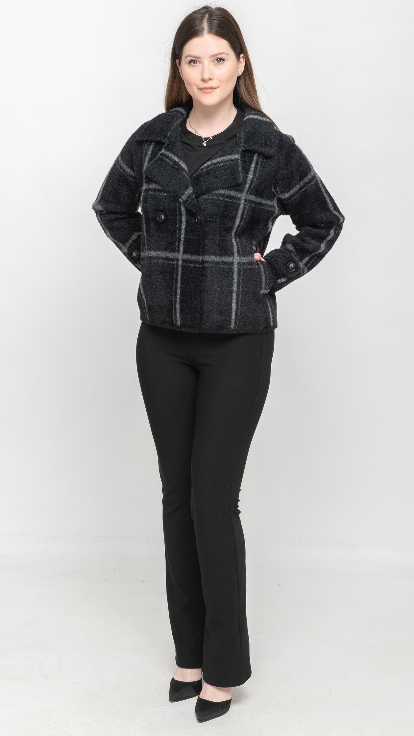 Short Jacket in black & White Plaid – Nikky Apparels
